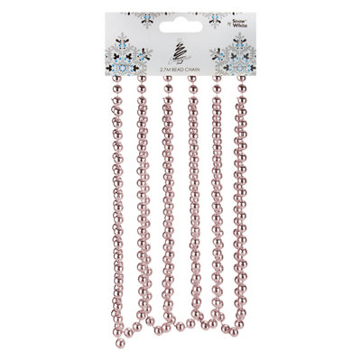 Christmas Decoration 2. 7M Bead Chain X 1 2. 7 Metre Bead Chain Rose Gold