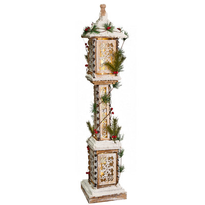 Christmas Decoration LED LENTIRA Post Lamp 80 cm Light Brown