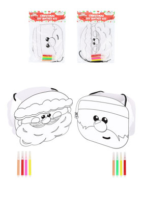 Christmas DIY Bucket Kit with 4 Colouring Pens