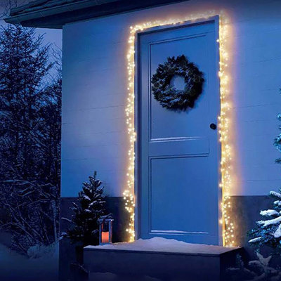 Christmas Doorway LED Warm White Light Door Surround Set Decoration Kit ...