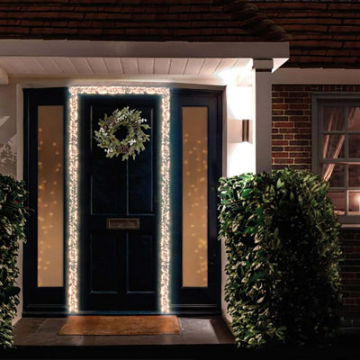 Christmas Doorway LED Warm White Light Door Surround Set Decoration Kit ...