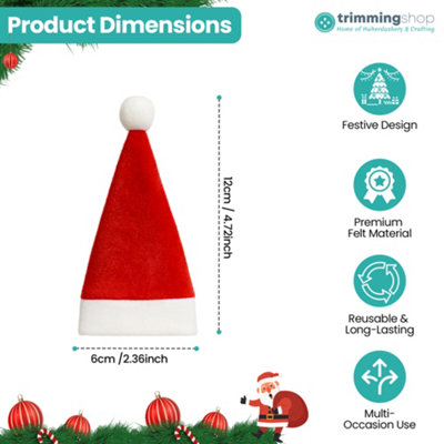 Christmas Father Santa Tiny Hats Felt Fleece Mini Santa Hat for Xmas ...