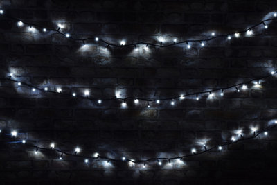 Christmas Festive Connectable Outdoor LED String Lights- Cool White ...