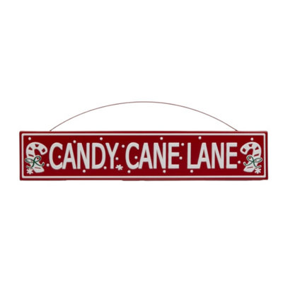 CHRISTMAS HANGING CANDY CANE LANE SIGN