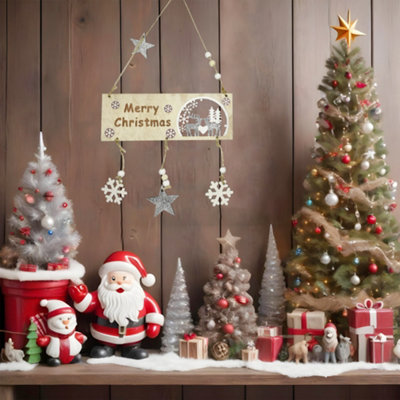 Christmas Hanging Sign Wooden Xmas Plaque for Xmas Tree, Outdoor ...