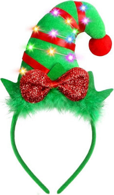 Christmas Headbands Holiday Costume Headband Reindeer Christmas Bow Elf ...