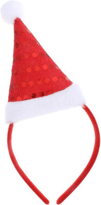 Christmas Headbands, Red Sequins Santa Hat Headband Christmas Parties ...