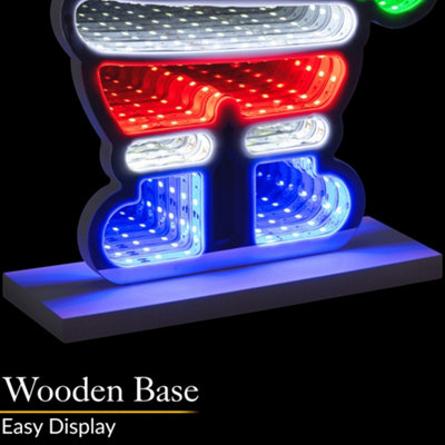 Christmas Infinity Light Santa LED Xmas Indoor Decoration 40cm With ...