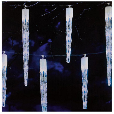 Christmas LED Chasing Led Big Icicle Lights - White - 24 Icicles