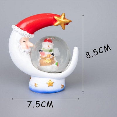 Christmas Mini Snow globe Water Ball Snow Dome Teddy Scene Resin Moon ...