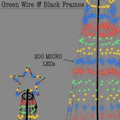 Christmas Multicolour Maypole Tree LED Light Pyramid Outdoor Decoration ...