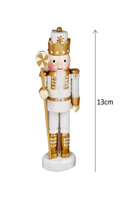 Christmas Nutcracker Tree Decorations Pack of 5 White & Gold Nutcrackers