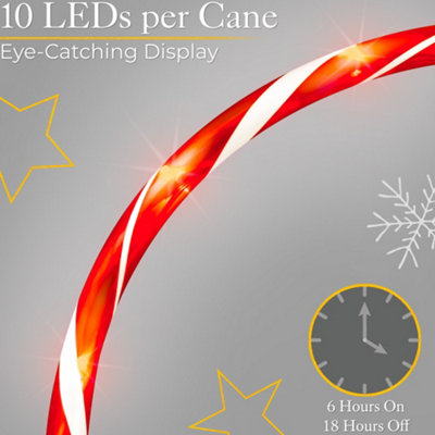 Christmas Pathway Lights LED Candy Cane Archway Path Decorations Set Of 4