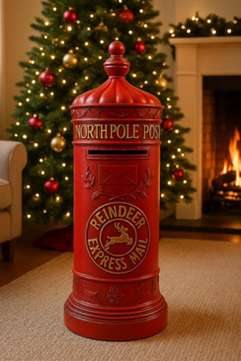 Christmas Post Box North Pole Letters to Santa Reindeer Mail Garden ...