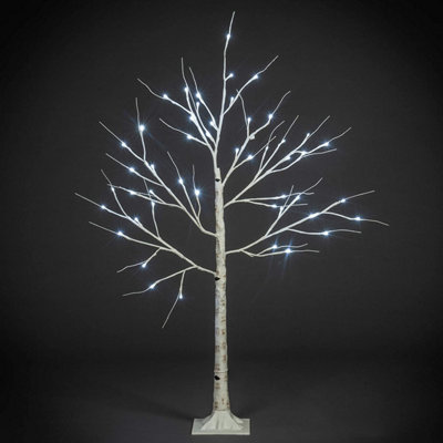 Christmas Pre-Lit LED Lights 4ft White Birch Twig Tree - Outdoor/Indoor ...