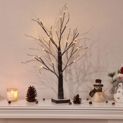 Christmas Pre-Lit Twig Birch Tree Mini Battery Powered with 24 LED ...