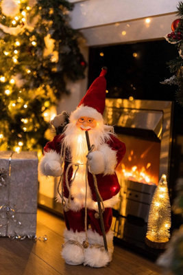 Christmas RED Jumbo Santa Claus - Deluxe In-Lit Battery Operated Soft ...