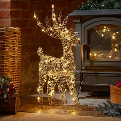 Christmas Reindeer LED Decoration Light Up Stag Figure Large Battery ...