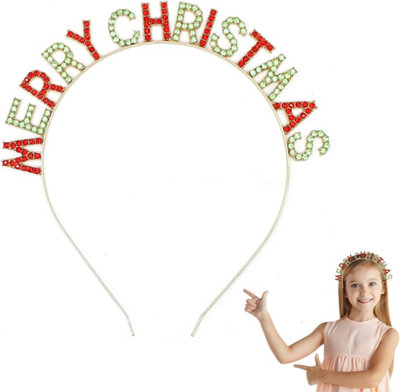 Christmas Rhinestone Headbands, Merry Christmas Headband, Xmas Hair ...