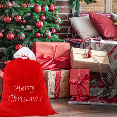 Christmas Santa Velvet Sack, Merry Christmas Stocking Bag Xmas ...