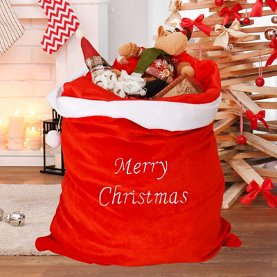 Christmas Santa Velvet Sack, Merry Christmas Stocking Bag Xmas ...