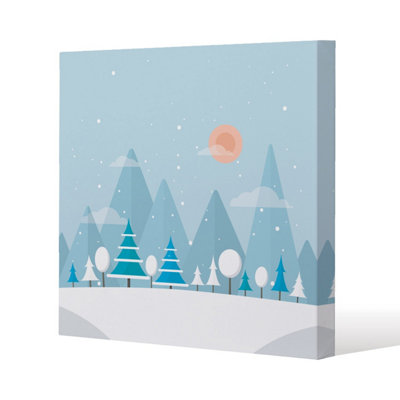 Christmas snow nature background (canvas) / 120x 120 x 4cm
