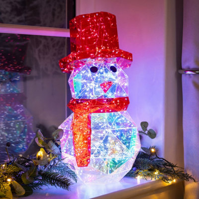 Christmas Snowman Light Iridescent LED Indoor Decoration Remote with ...