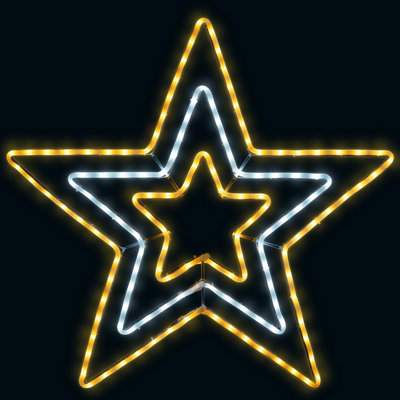 Christmas Star Rope Light Flashing LED Outdoor Wall Decoration Warm ...