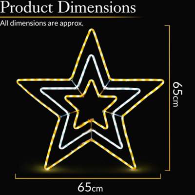 Christmas Star Rope Light Flashing LED Outdoor Wall Decoration Warm ...