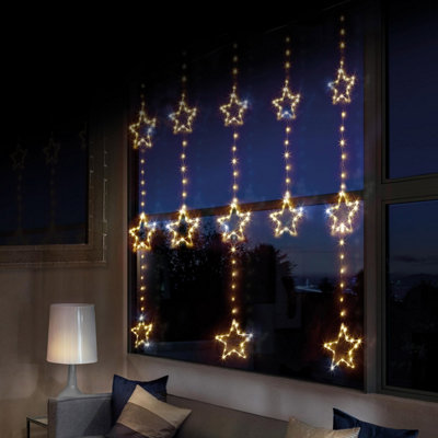 Christmas Star String Curtain Lights Window Decoration with 312 LEDs ...
