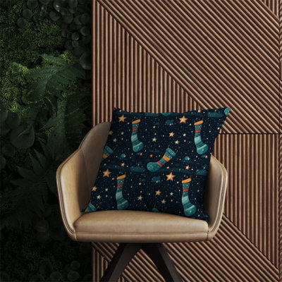 Christmas Stocking In A Starry Night Sky Outdoor Cushion 60cm x 60cm ...