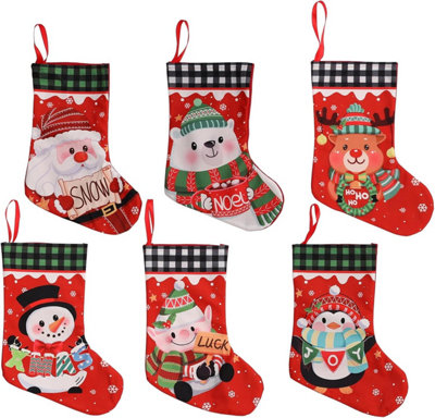 Christmas Stocking,Set of 6 Large Santa Stocking Christmas Tree Hanging ...
