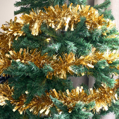 Christmas Tinsel Thick Gold - 2M - Pack of 5