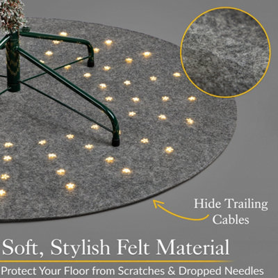 Christmas Tree Mat Felt Floor Protector Light Up LED Stars Battery ...