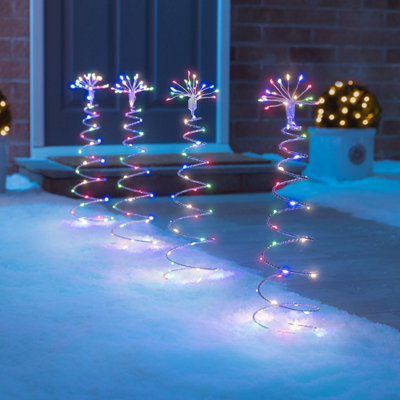 Christmas Tree Path Lights Multicolour Micro LED Outdoor Garden Pathway ...
