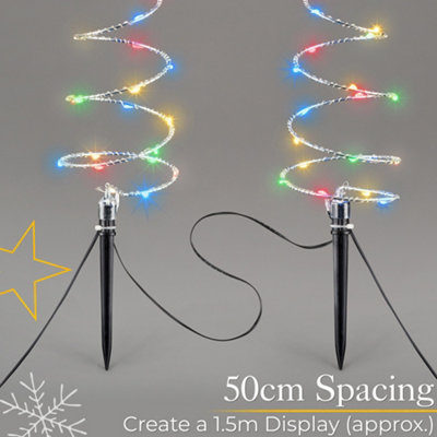 Christmas Tree Path Lights Multicolour Micro LED Outdoor Garden Pathway ...