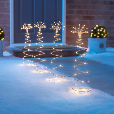 Christmas Tree Path Lights Warm White Micro LED Outdoor Garden Pathway ...