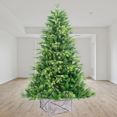 Christmas Tree Skirt Foldable Wooden Box Tree Stand Base Cover for Tree ...