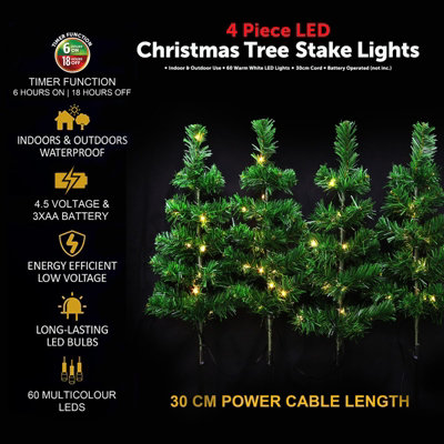 Christmas Tree Stake Light Multicolour Garden Pathway Lights Outdoor ...