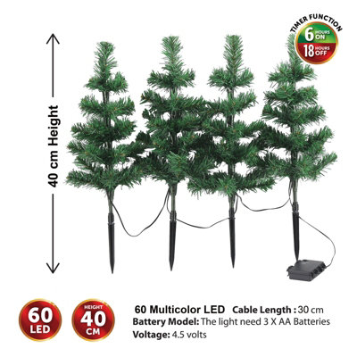 Christmas Tree Stake Light Multicolour Garden Pathway Lights Outdoor ...