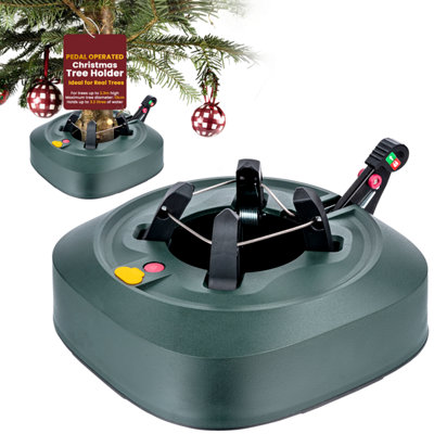 Christmas Tree Stand for Real Trees Pedal Operated Large Christmas Tree ...