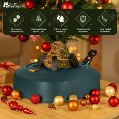 Christmas Tree Stand for Real Trees Pedal Operated Large Christmas Tree ...