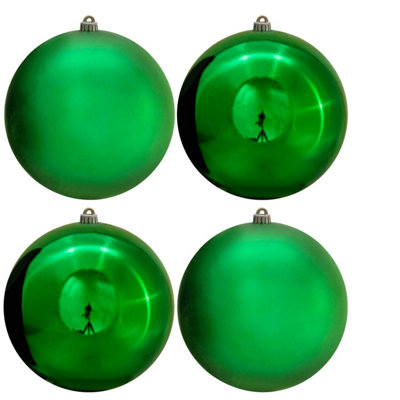 Christmas Tree World 25cm Green Bauble Set Shiny/Matt (4 pc)