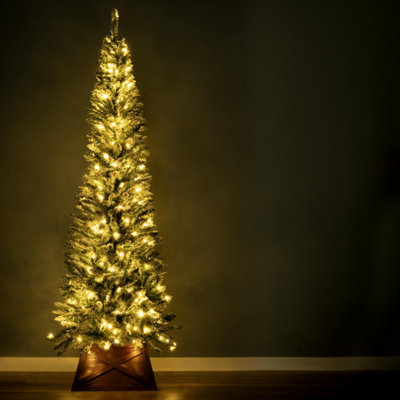 Christmas Tree World The Pre-lit 6ft/180cm Snowy Pencil Tree