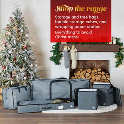 CHRISTMAS VILLAGE 7FT PREMIUM CHRISTMAS TREE STORAGE BAG - GREY