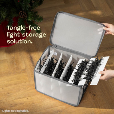 Christmas Village Grey Frost Transparent Decoration Storage Box with 4 ...