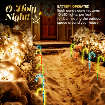 CHRISTMAS VILLAGE Large Outdoor Christmas Candy Cane Lights with a ...