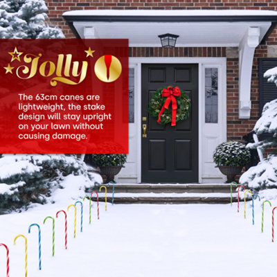 CHRISTMAS VILLAGE Large Outdoor Christmas Candy Cane Lights with a ...