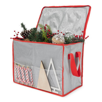 CHRISTMAS VILLAGE Zip-Up Christmas Storage Bag - Durable Carry Handles ...
