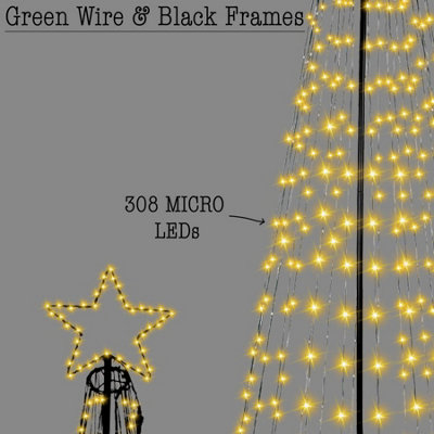 Christmas Warm White Maypole Tree LED Light Pyramid Outdoor Decoration 1.8m